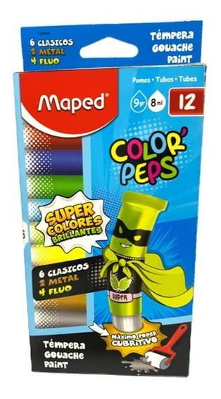 TEMPERA MAPED COLOR PEPS X12 COLORES VS. (826002) - Rayuela