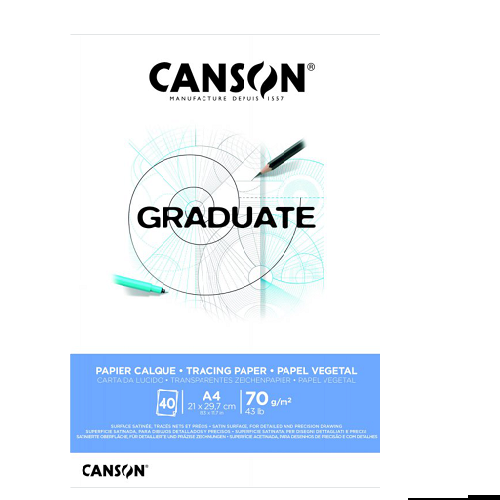 BLOCK CANSON A4 GRADUATE CALQUE 70G 40 HOJAS - Rayuela